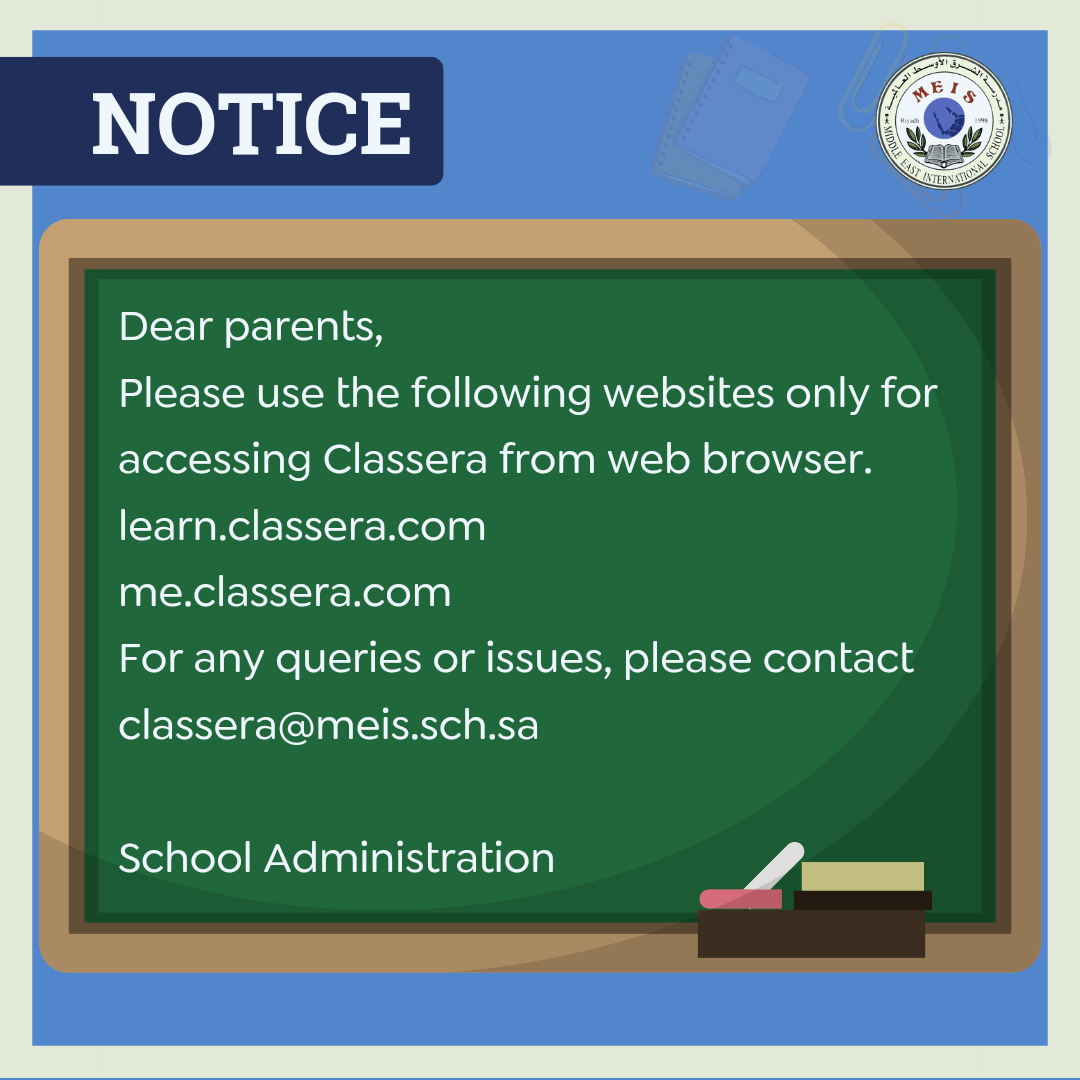 Classera Notice - Middle East International School
