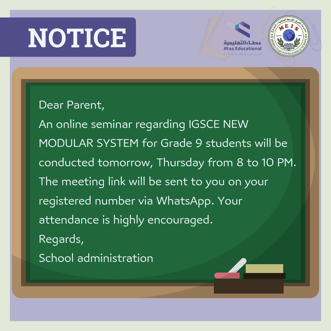 MODULAR IGCSE sytem Seminar - Middle East International School